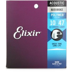 Elixir Strings 11150 Polyweb 80/20 Bronze Acoustic Guitar Strings ...