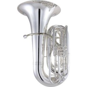 King 2341W Intermediate 4-Valve BBb Tuba and Stand - Silver-Plated with Case | Sweetwater