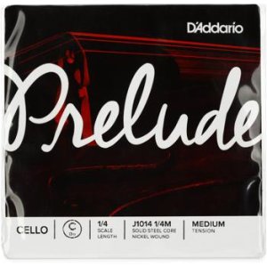 D'Addario J1011 Prelude Cello String Set - 1/4 Size Medium Tension ...