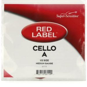 Super-Sensitive 6114 Red Label Cello String Set Bundle - 1/2 Size ...