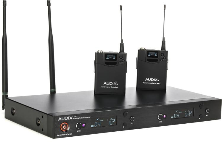 Audix AP42 BP Dual Bodypack Wireless System - A-band | Sweetwater