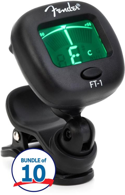 Fender FT-1 Pro Chromatic Clip-on Headstock Tuner 10-pack | Sweetwater