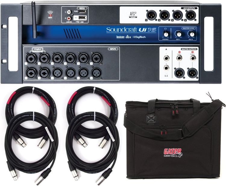 Soundcraft Ui16 16-channel Digital Mixer with Case and Cables | Sweetwater