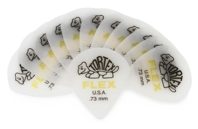 Dunlop Tortex Flex Jazz III XL Guitar Picks - .73mm White (12-pack ...