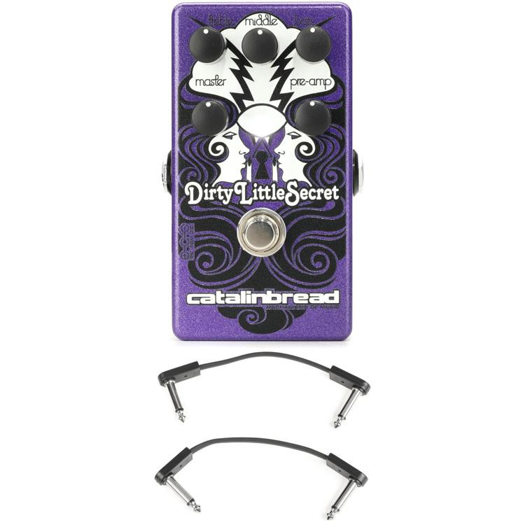 Catalinbread Dirty Little Secret Purple Foundation Overdrive Pedal and 3 Patch Cables | Sweetwater