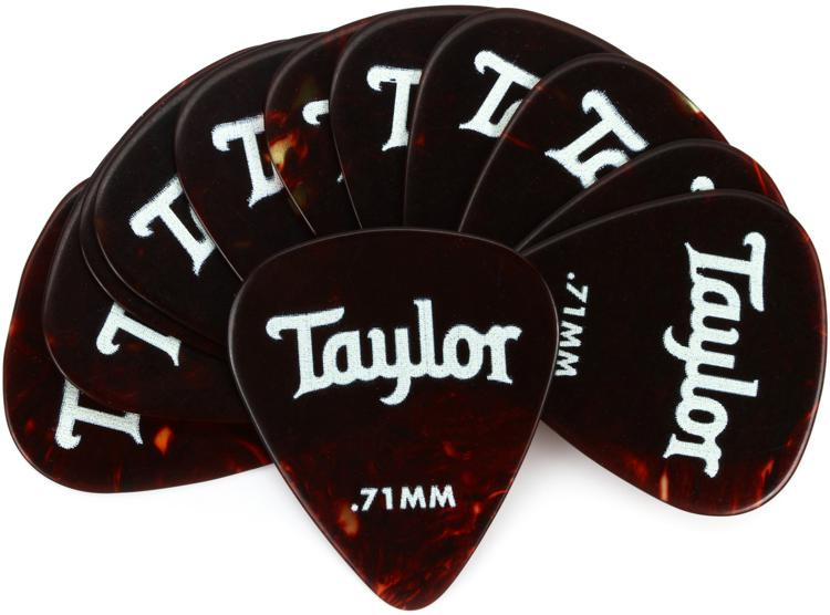 Taylor Celluloid 351 Guitar Picks 12-pack - Tortoise Shell .71mm ...