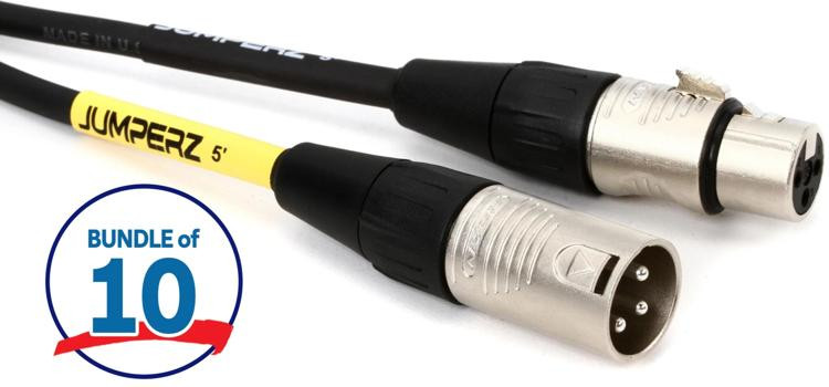 JUMPERZ JBM Blue Line Microphone Cable - 5 foot (10-pack) | Sweetwater