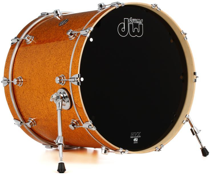 Dw Performance Series Bass Drum 18 X 22 Inch Gold Sparkle Finishply Sweetwater