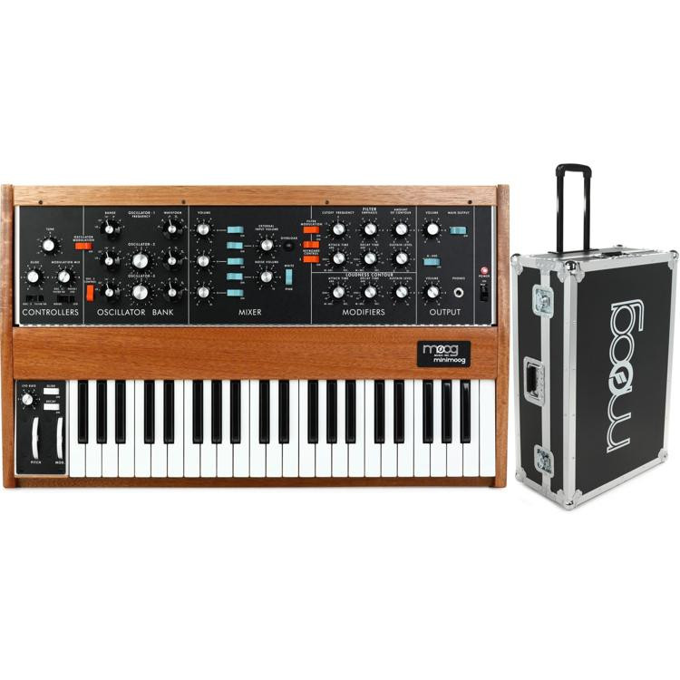 Moog Minimoog Model D Analog Synthesizer with ATA Case - Mahogany ...