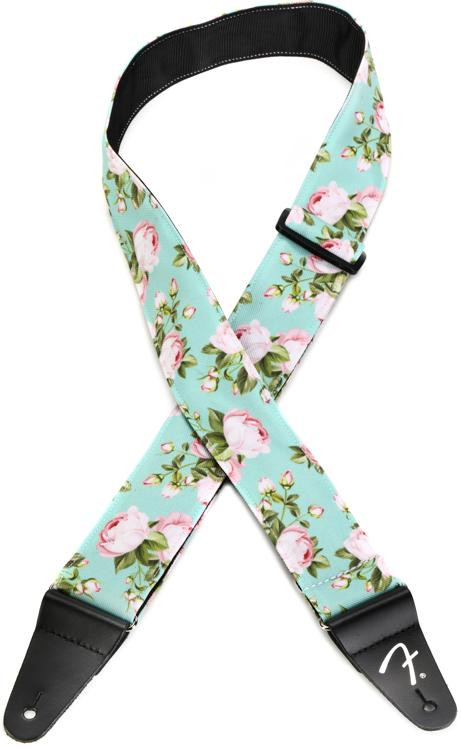 Fender 2-inch Floral Guitar Strap - Surf Green | Sweetwater