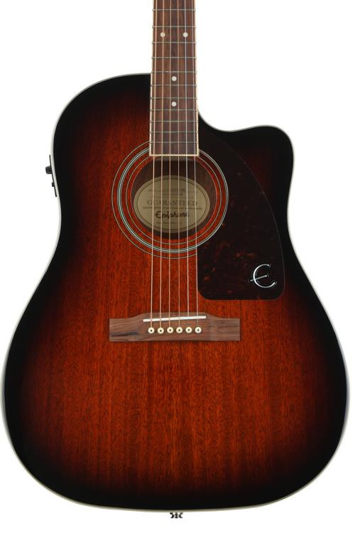 Epiphone AJ-220SCE Advanced Jumbo Acoustic-Electric Guitar - Mahogany ...