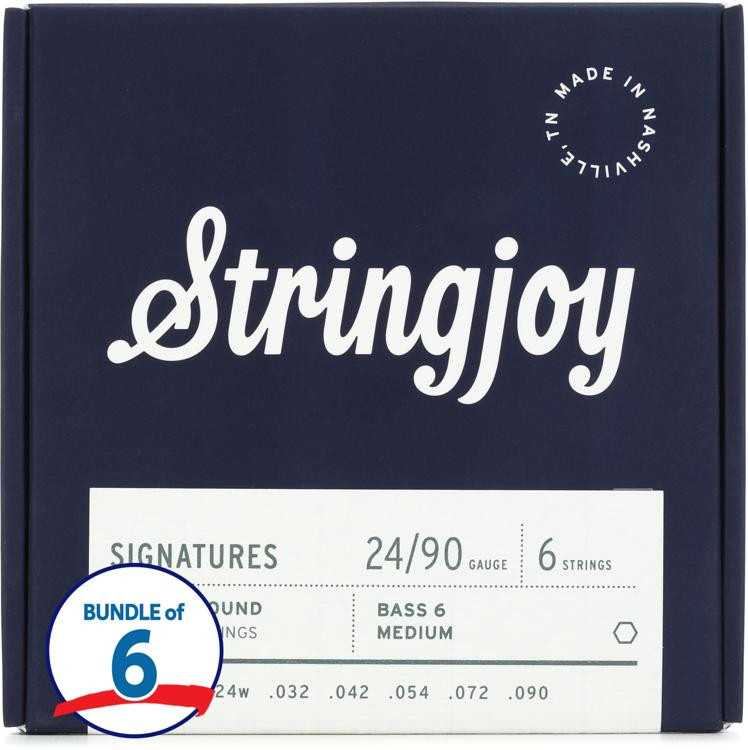 Stringjoy Signatures Nickel Wound Balanced Bass VI Strings - Medium ...