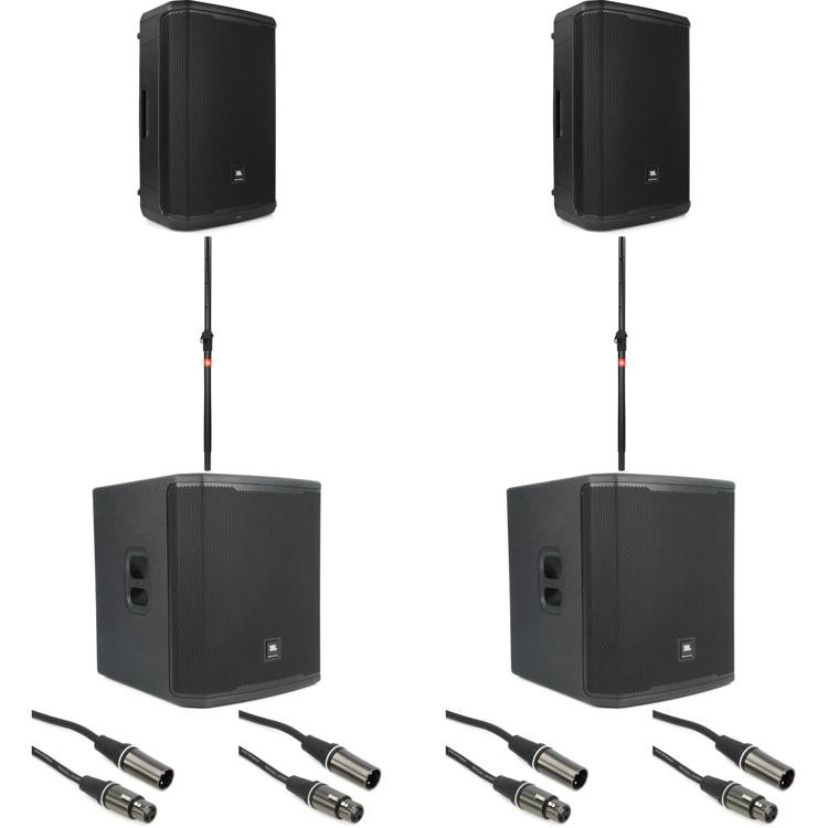 JBL PRX915 15-inch Powered Loudspeaker and PRX918XLF 18-inch Powered ...