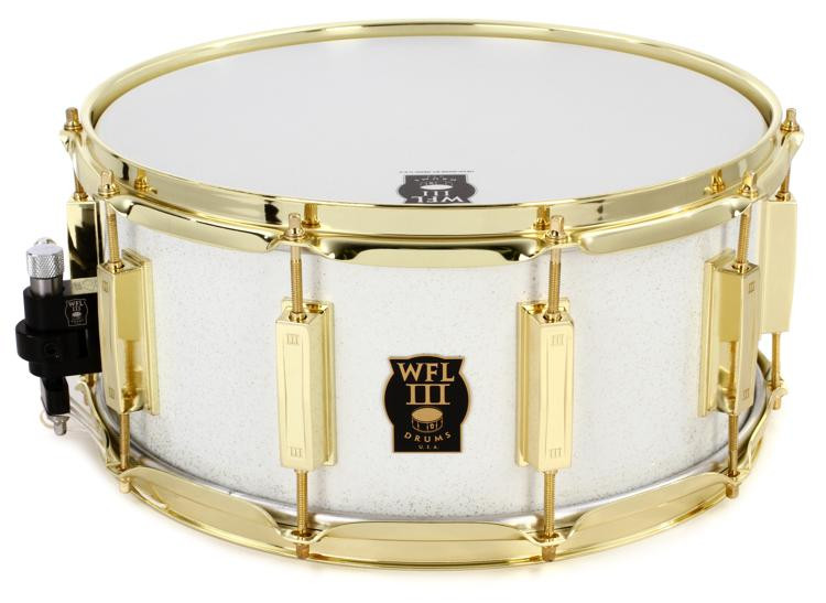 WFLIII 1909 Series Aluminum Snare Drum - 6.5 x 14 inch - White Sparkle ...