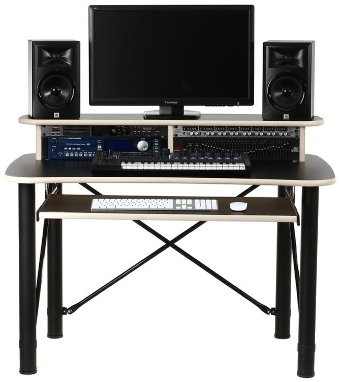 RAB Audio ProRak 48 Music Production Desk - Black with Almond Trim ...