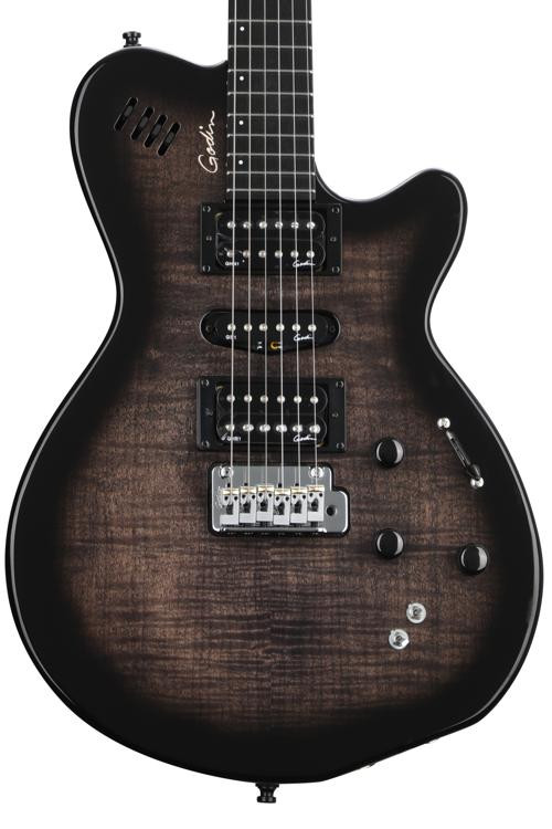 Godin xtSA Multi-Voice Electric Guitar - Trans Black | Sweetwater