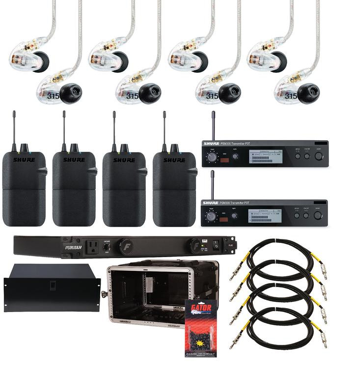 Shure PSM300 IEM Package - 2 Transmitters and 4 Receivers | Sweetwater