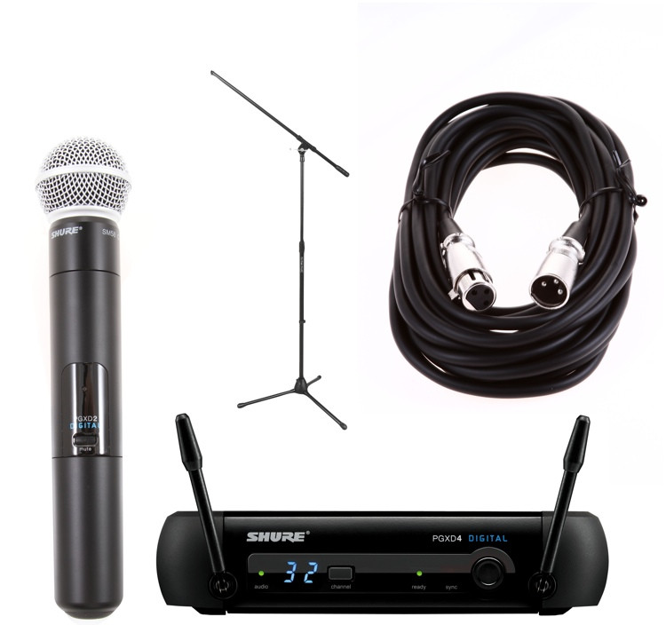 Shure Shure PG58 Wireless Bundle - PGXD System with Stand & Cable ...