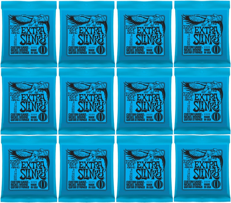 Ernie Ball 2225 Extra Slinky Nickel Wound Electric Strings 12-Pack | Sweetwater