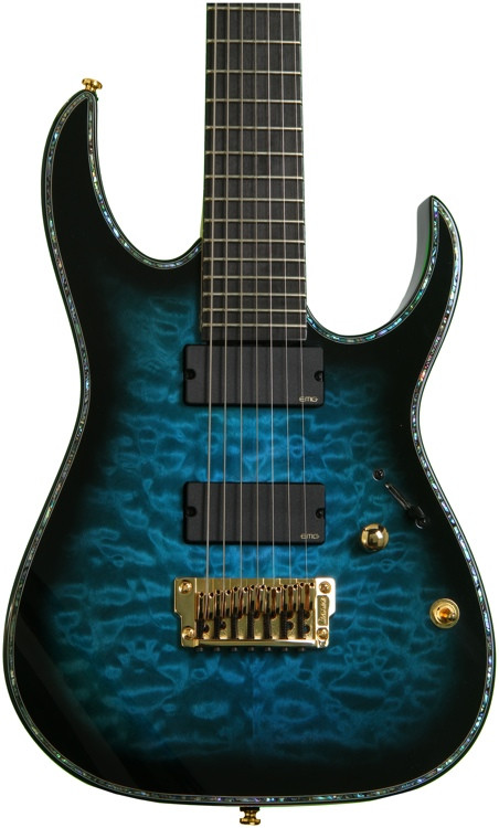 Ibanez Iron Label RG7 Exotic Wood Edition - Sapphire Blue Sunburst ...