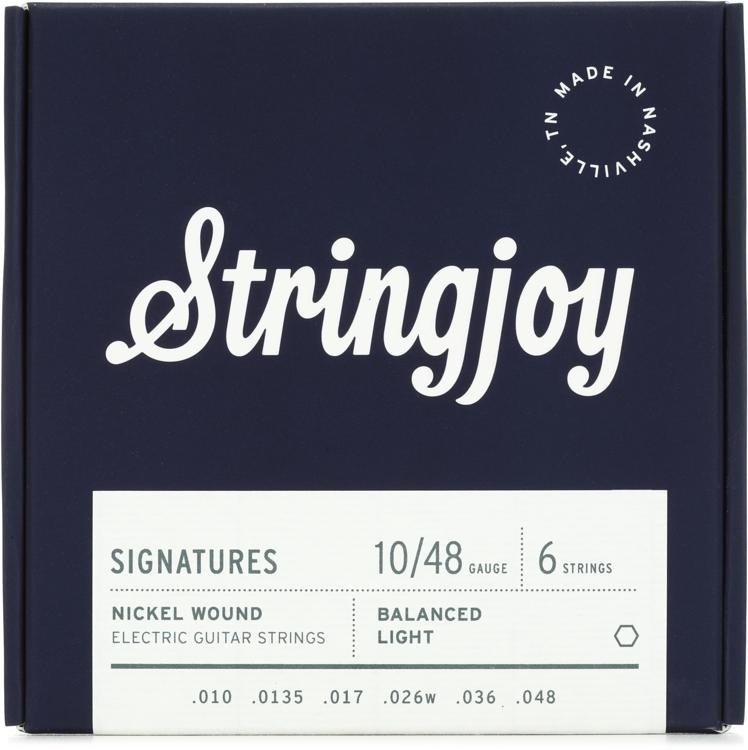 Stringjoy Signatures Nickel-wound Balanced Electric Guitar Strings - Light Gauge (.010 - .048 ...