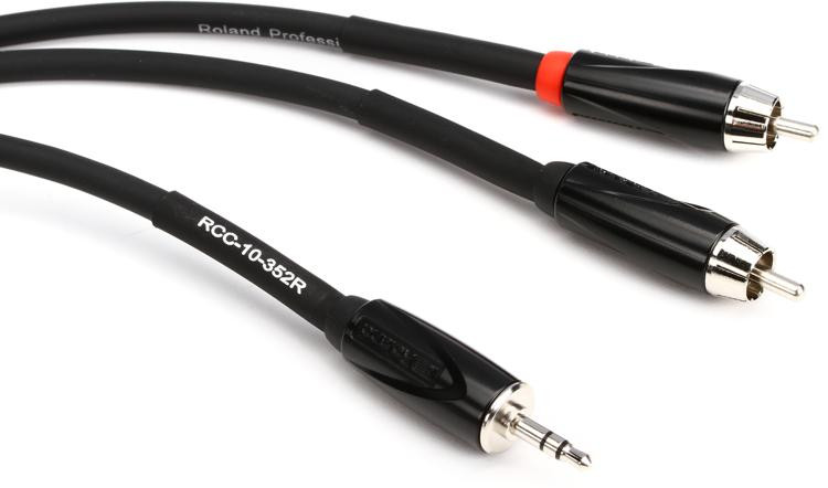 Roland RCC-10-352R Black Series 3.5mm TRS Male to Left/Right RCA Insert ...