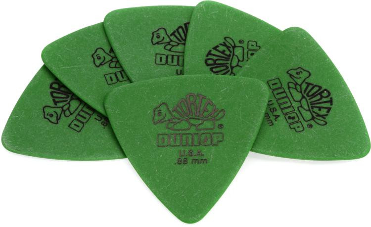 Dunlop Tortex Triangle Guitar Picks - .88mm Green (6-pack) | Sweetwater