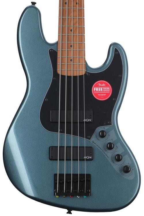 Squier Contemporary Active Jazz Bass HH V - Gunmetal Metallic | Sweetwater