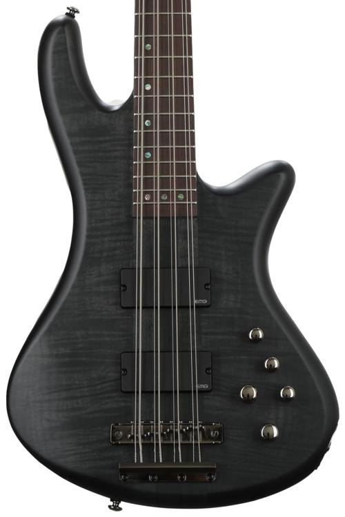 Schecter Stiletto Studio-8 Bass Guitar - See-Thru Black Satin Reviews ...