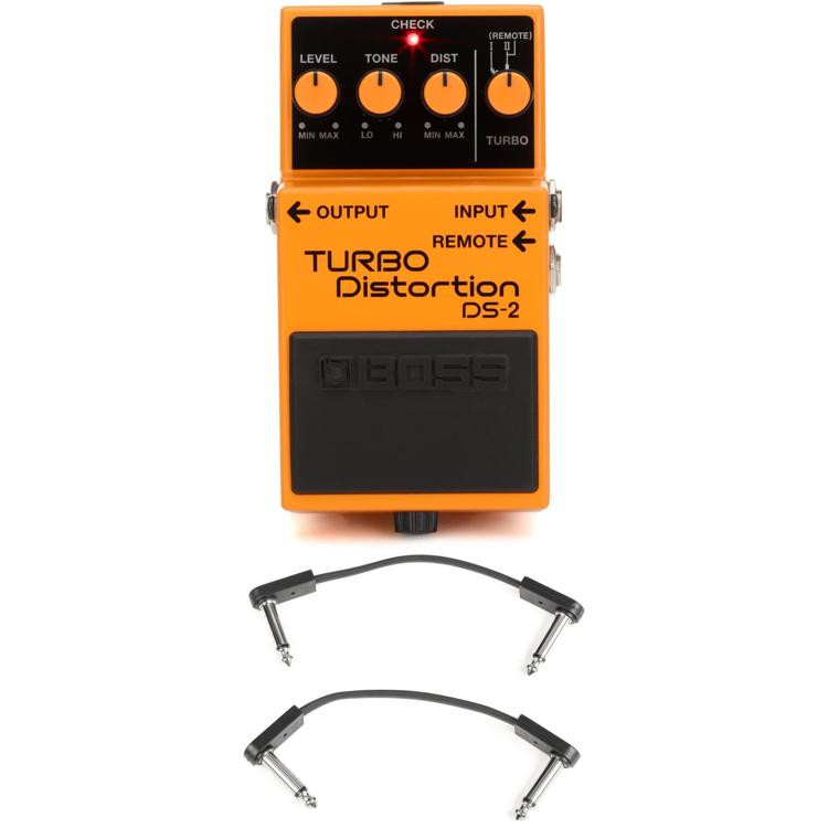 Boss DS-2 Turbo Distortion Pedal with 3 Patch Cables | Sweetwater