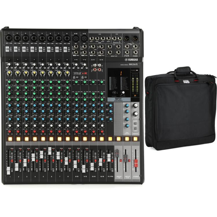 Yamaha MG16X CV 16-channel Stereo Mixer and Bag Bundle | Sweetwater