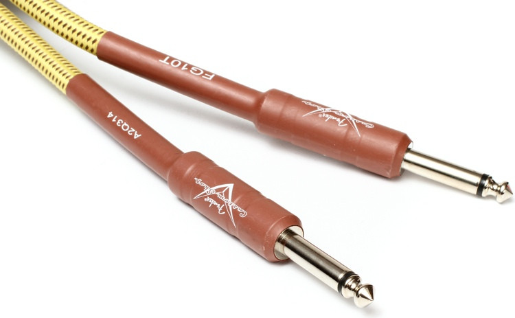 Fender 10' Custom Shop Guitar Cable - Tweed, Straight | Sweetwater