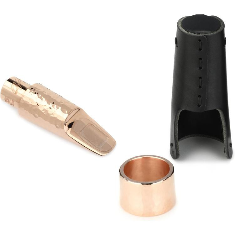 JodyJazz Hand Hammered Tenor Saxophone Mouthpiece - 7* with Power Ring Rose Gold Ligature ...