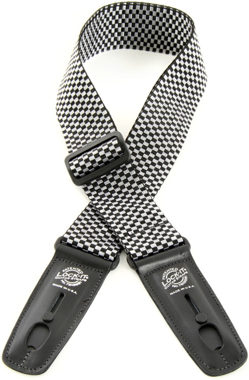 Lock-It Straps Professional Gig Series 2" Silver Checker Poly Strap ...