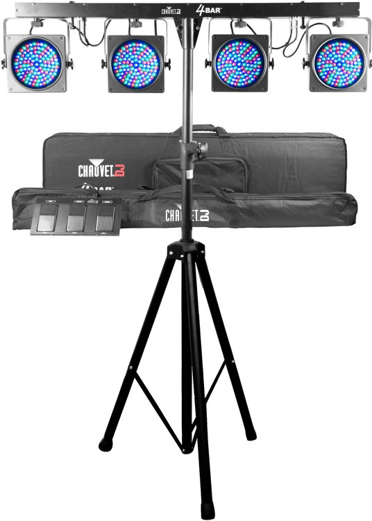 Chauvet DJ 4BAR Complete LED Light System with Tripod Stand and Carry ...