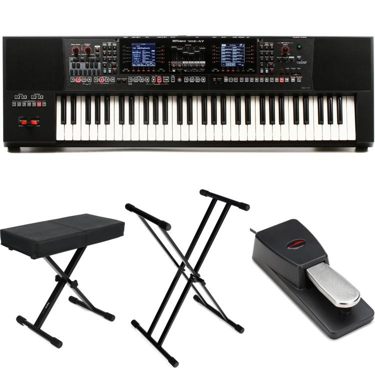 Roland E-A7 61-key Arranger Keyboard Essential Keyboard Bundle | Sweetwater