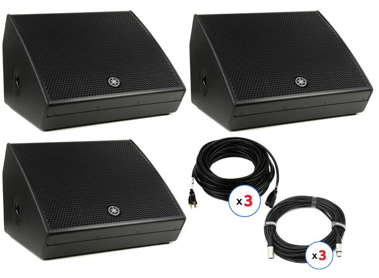 Yamaha DHR12M 1000W 12-inch Powered Loudspeaker Triple Bundle | Sweetwater