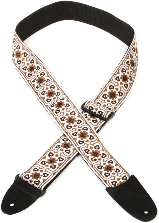 LM Products Retro Series 2" Jacquard Weave Strap - White and Gold ...