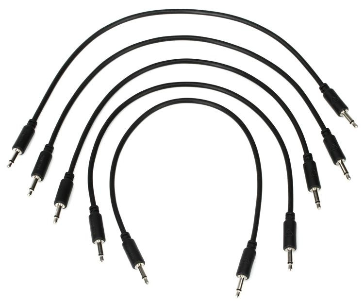 Black Market Eurorack Patch Cable 5-pack - 25cm Black | Sweetwater