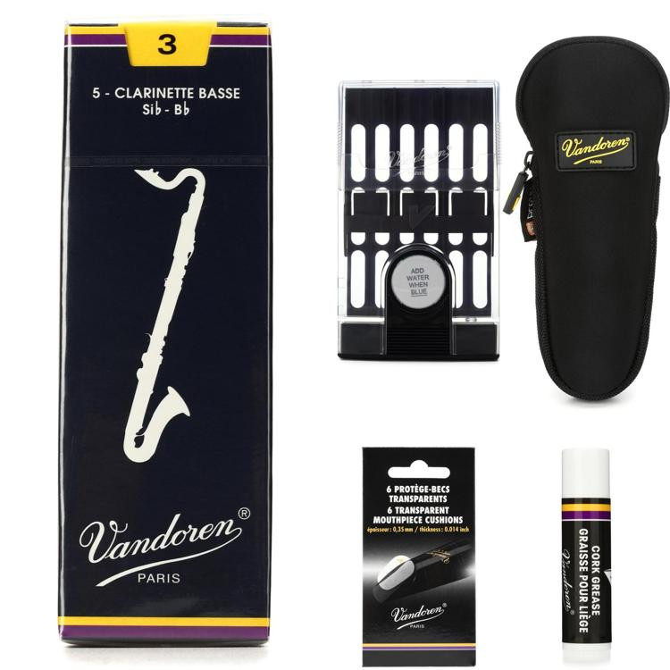 Vandoren CR123 Traditional Bass Clarinet Reed Accessories Bundle- 3.0 ...