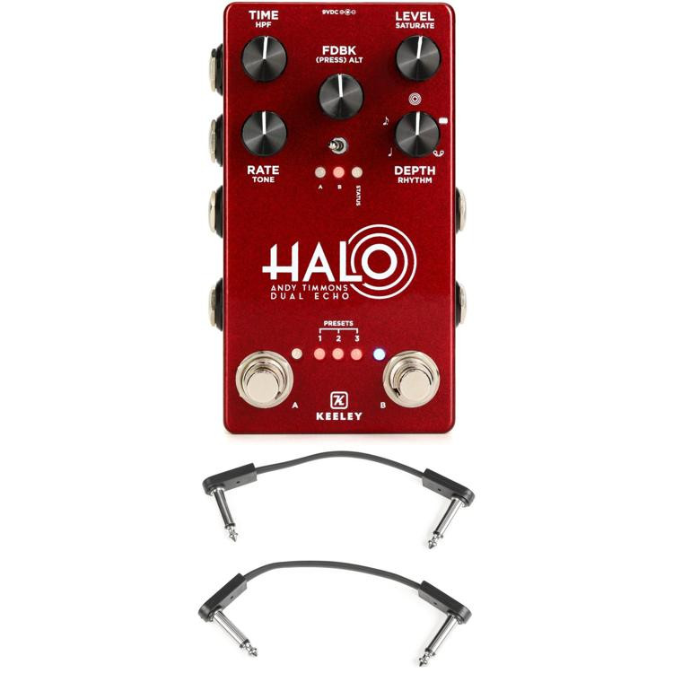 Keeley Halo Andy Timmons Dual Echo Pedal with 3 Patch Cables - Andy ...