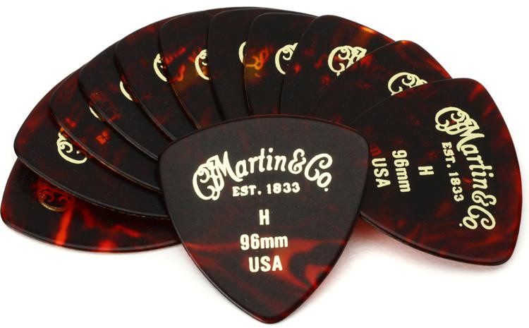 Martin Faux Tortoise 346 #2 Guitar Picks 12-Pack - .96mm Heavy | Sweetwater