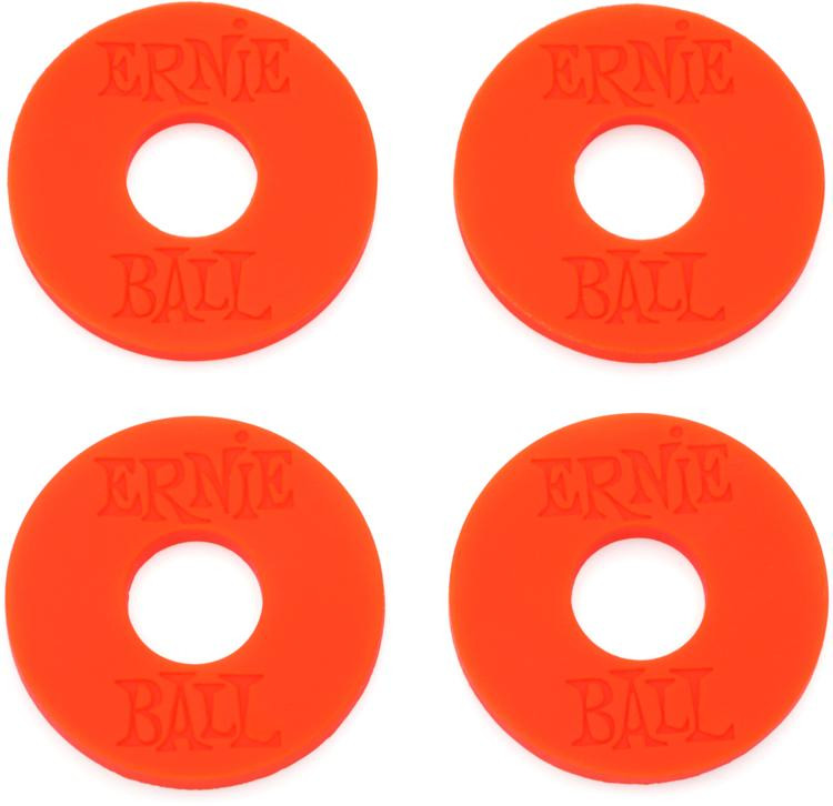 Ernie Ball Rubber Strap Blocks - Red (4-pack) | Sweetwater