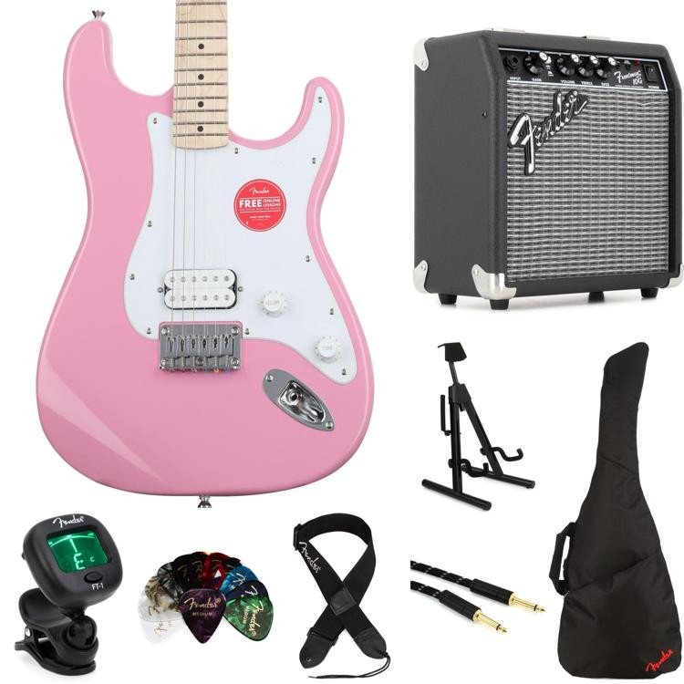 Squier Sonic Stratocaster HT Electric Guitar and Fender Amp Bundle ...