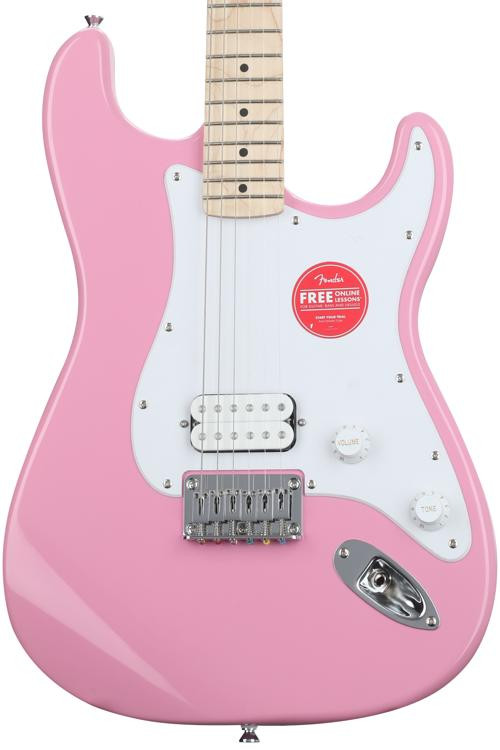 Squier Sonic Stratocaster HT Electric Guitar - Flash Pink Bundles ...