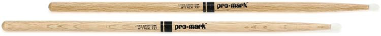 Promark Classic Attack Drumsticks - Shira Kashi Oak 727, Nylon Tip ...