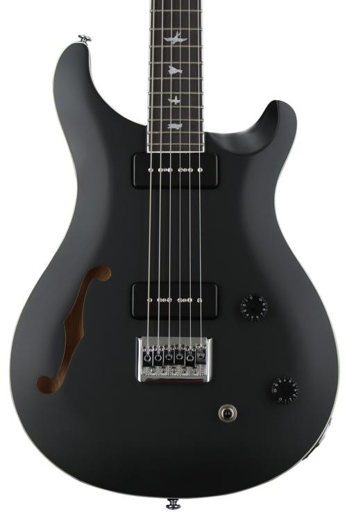 PRS SE 277 Semi-hollow Soapbar Baritone, Sweetwater Exclusive - Flat Black
