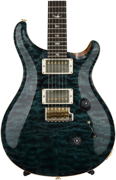 PRS Wood Library Custom 24 Quilt, Rosewood Neck - Slate Blue | Sweetwater