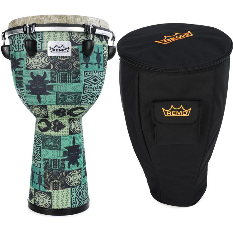 Remo Designer Series Apex Djembe Drum with Gig Bag - 12" - Green Kinte ...