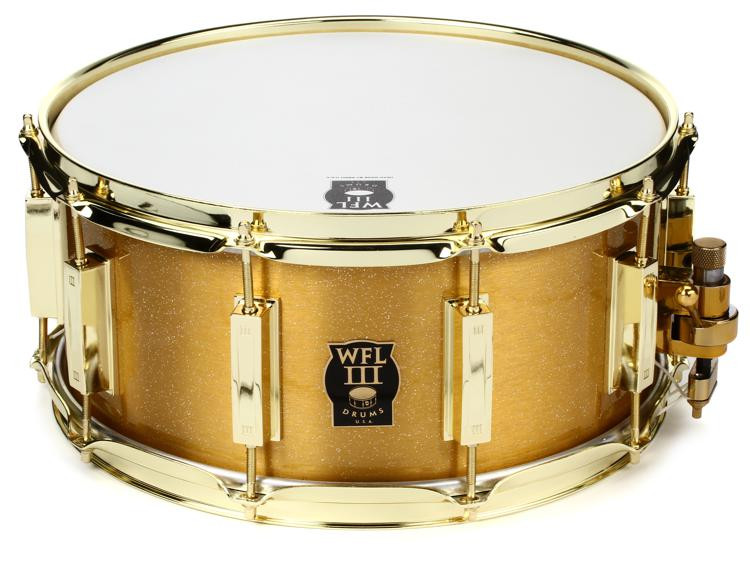 WFLIII 1909 Series Aluminum Snare Drum - 6.5" x 14" Gold Sparkle with ...